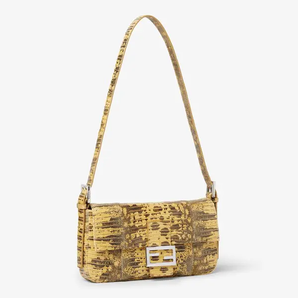 Fendi Baguette® 26424 Tegu Lizard Leather Bag